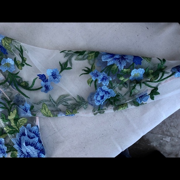 Missguided | Tops | Missguided Floral Embroidered Mesh Top | Poshmark